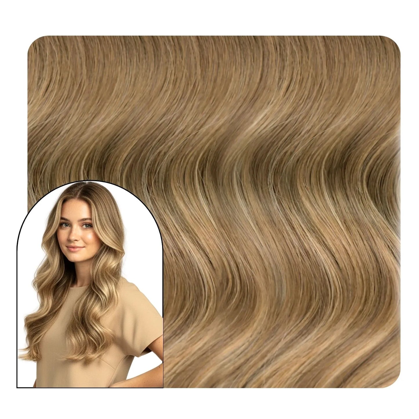 Virgin PU Hole Weft Hair Extensions Human Hair Balayage Color #3/8/22 ...
